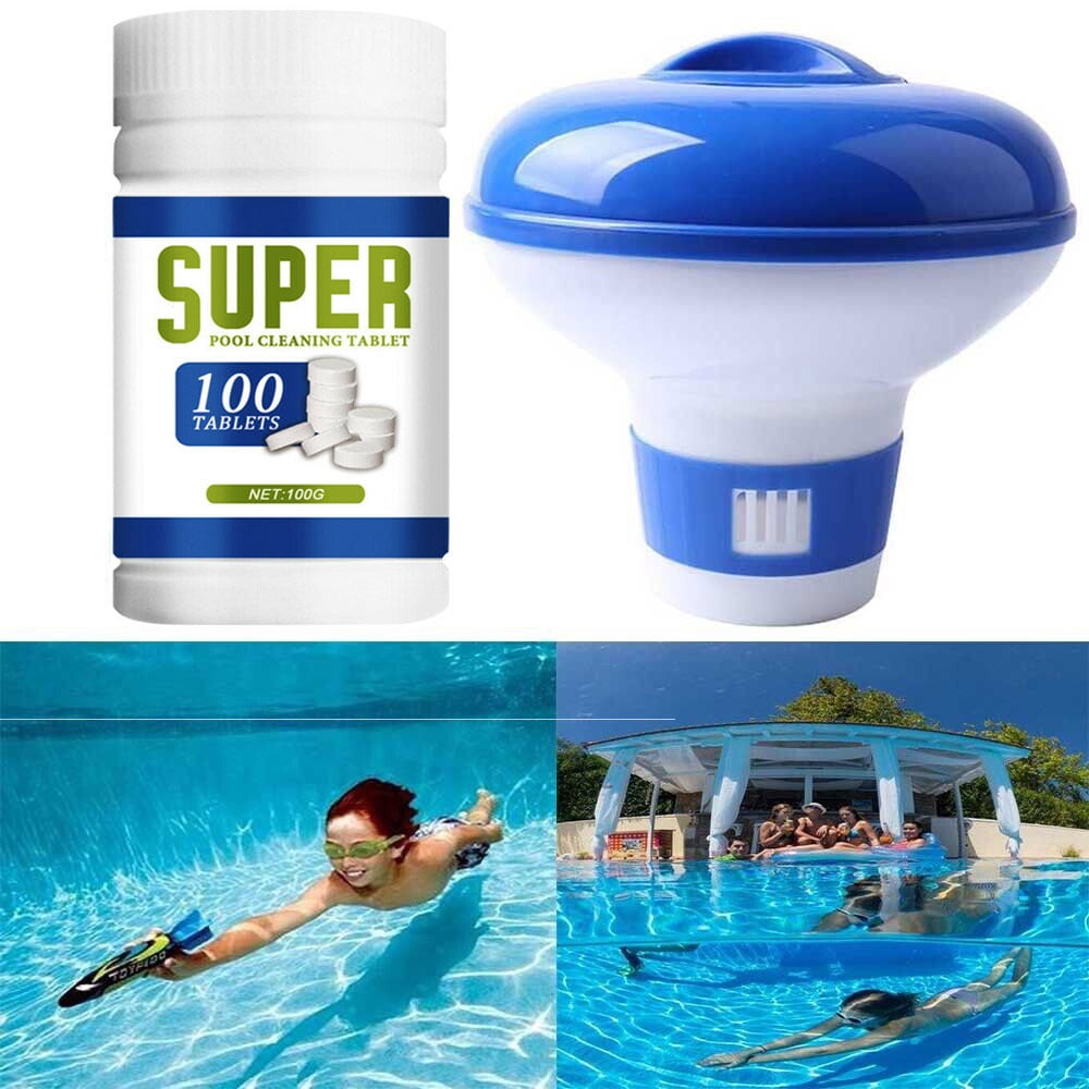 Pool Chlorine Floater Dispenser, 100g Cleaning Effervescent Chlorine ...
