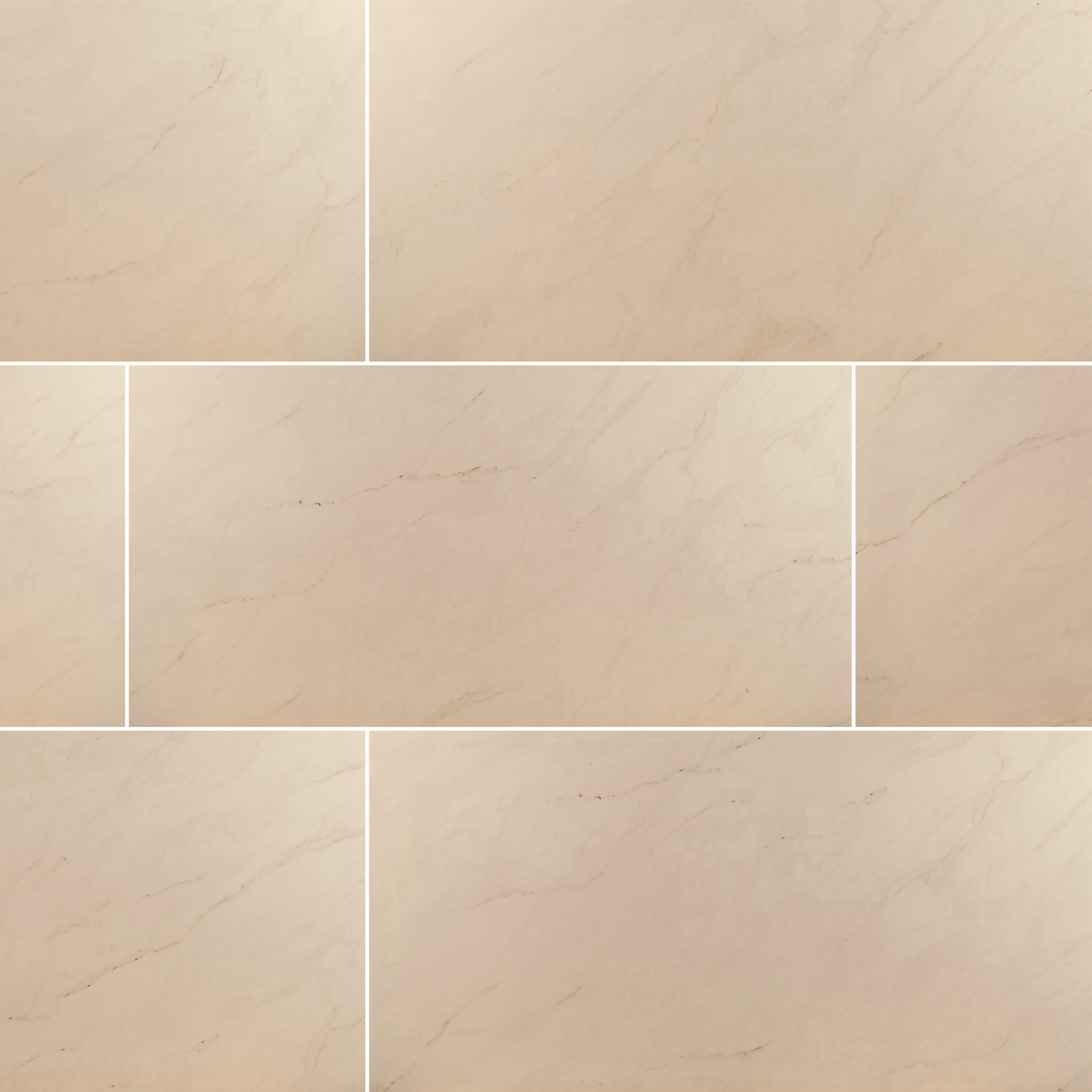 Aria Cremita 24 in. x 48 in. Polished Porcelain Floor and Wall Tile (16 ...