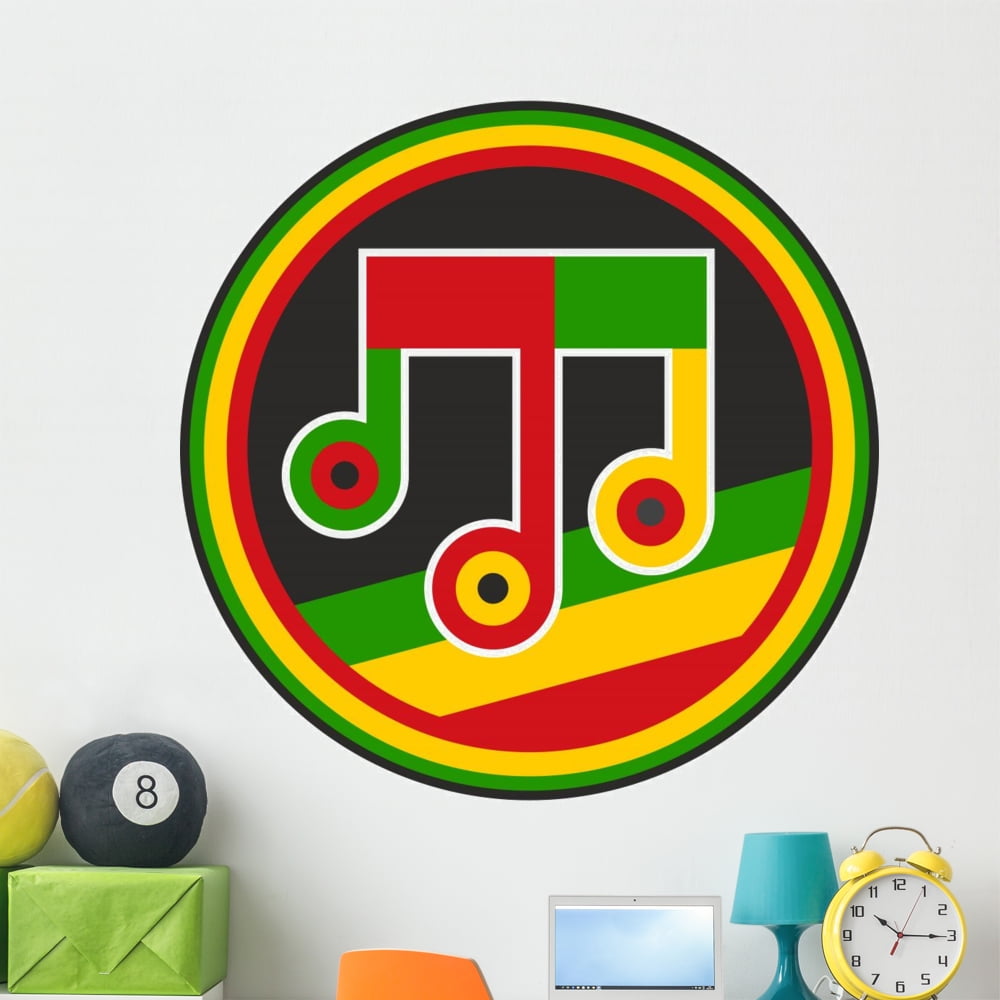 Reggae Music Note Wall Decal Wallmonkeys Peel and Stick Graphic (48 in ...
