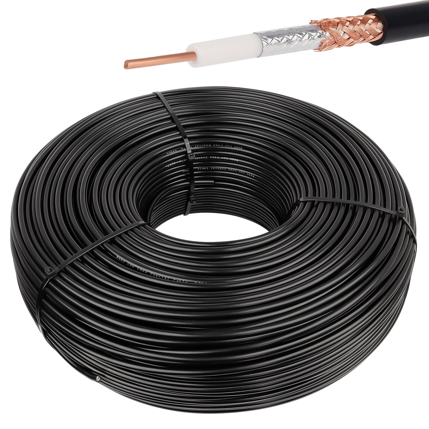 RG8X Extension Cable 100ft, MOOKEERF Flexible Low Loss Coaxial Cable for Wired & Wireless ...