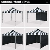 TEXINPRESS 10'x10' Commercial Pop-Up Canopy Tent with Side Walls, Black ...