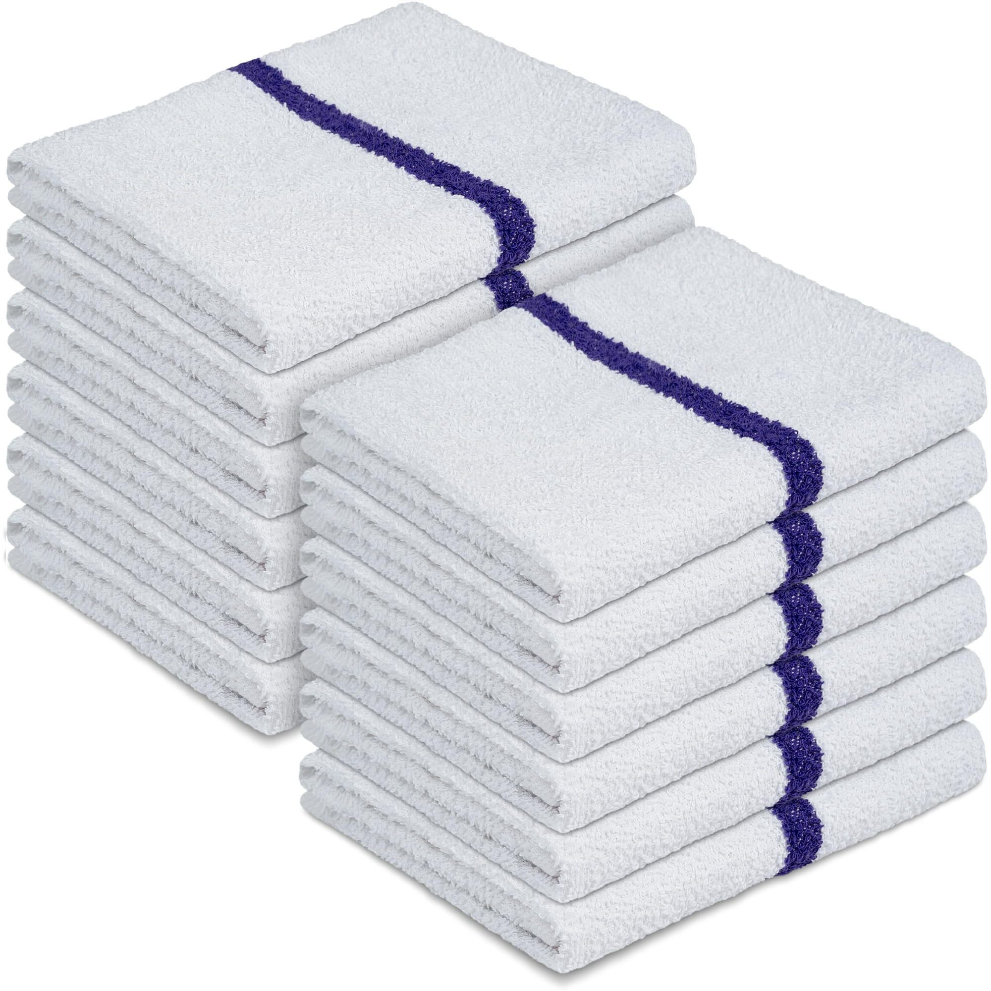Click here for Canadian Linen White Bar Mop Blue Stripe  12 Pack... prices