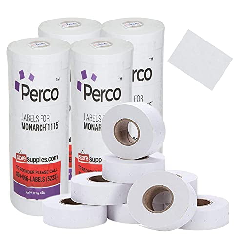 White Pricing Labels for Monarch 1115 Price Gun - 4 Sleeves, 60,000 ...