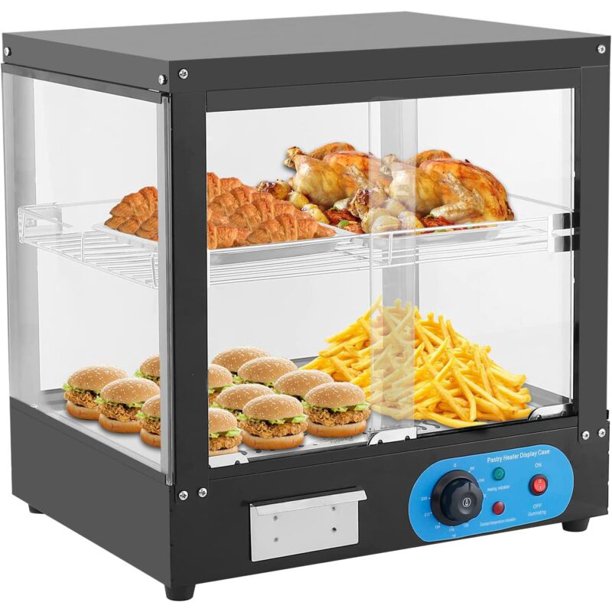 EAYSG 1000W Multifunction Food Warmer Display Cabinet 2-Tier 20.5x20 ...