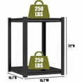 Black Metal End Table with Storage Shelves, Compact Nightstand and ...