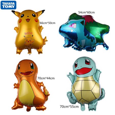 4pcs/Set Pokemon Balloon Charmander Squirtle Bulbasaur Pikachu ...