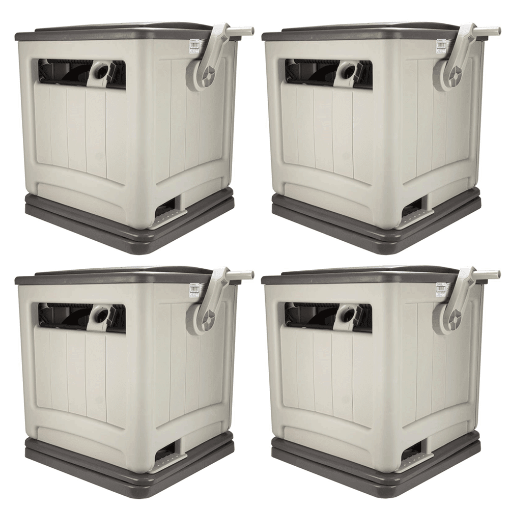 Suncast Swivel Hose Reel Storage Hideaway w/Smart Trak Hose Guide & Bin ...