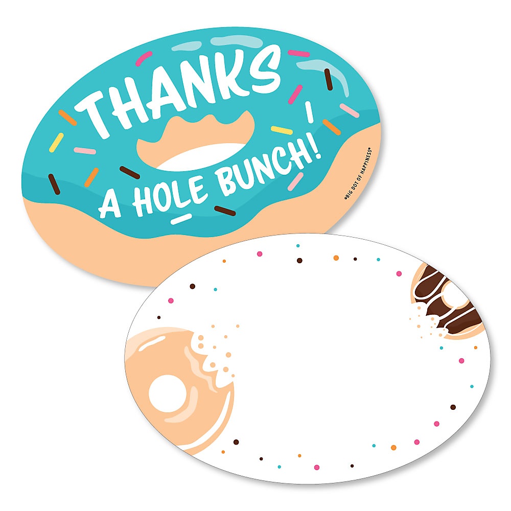 Big Dot of Happiness Donut Worry, Let's Party - Shaped Thank You Cards ...