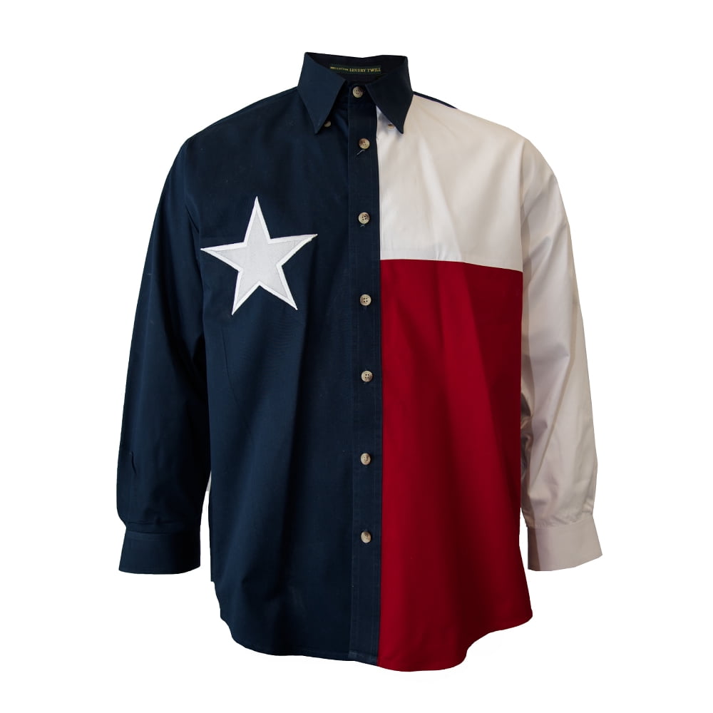 Tiger Hill - Tiger Hill Men's Texas Flag Twill Shirt Long Sleeves ...