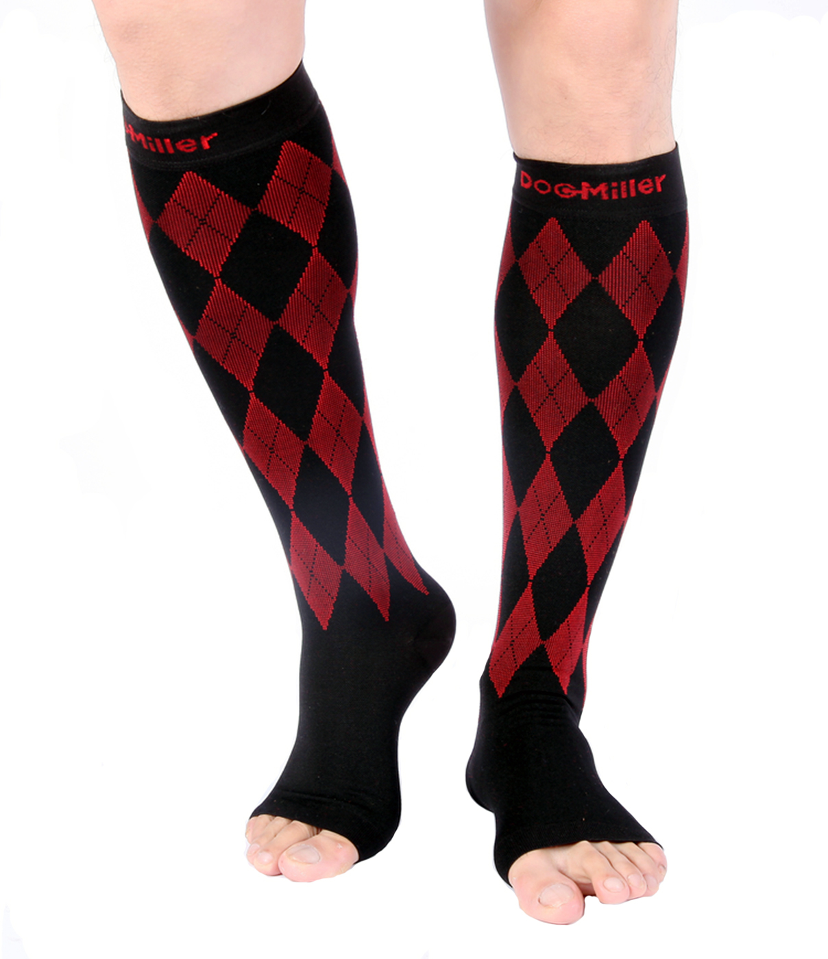 Doc Miller Premium Open Toe Compression Socks 1 Pair 20-30mmHg Knee ...