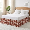 Brick Red Coastal Bed Skirt California King Size 18 Inch Drop, Starfish ...