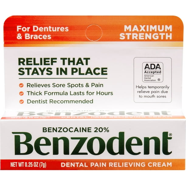 Benzodent Dental Pain Relieving Cream 0.25 oz - Walmart.com