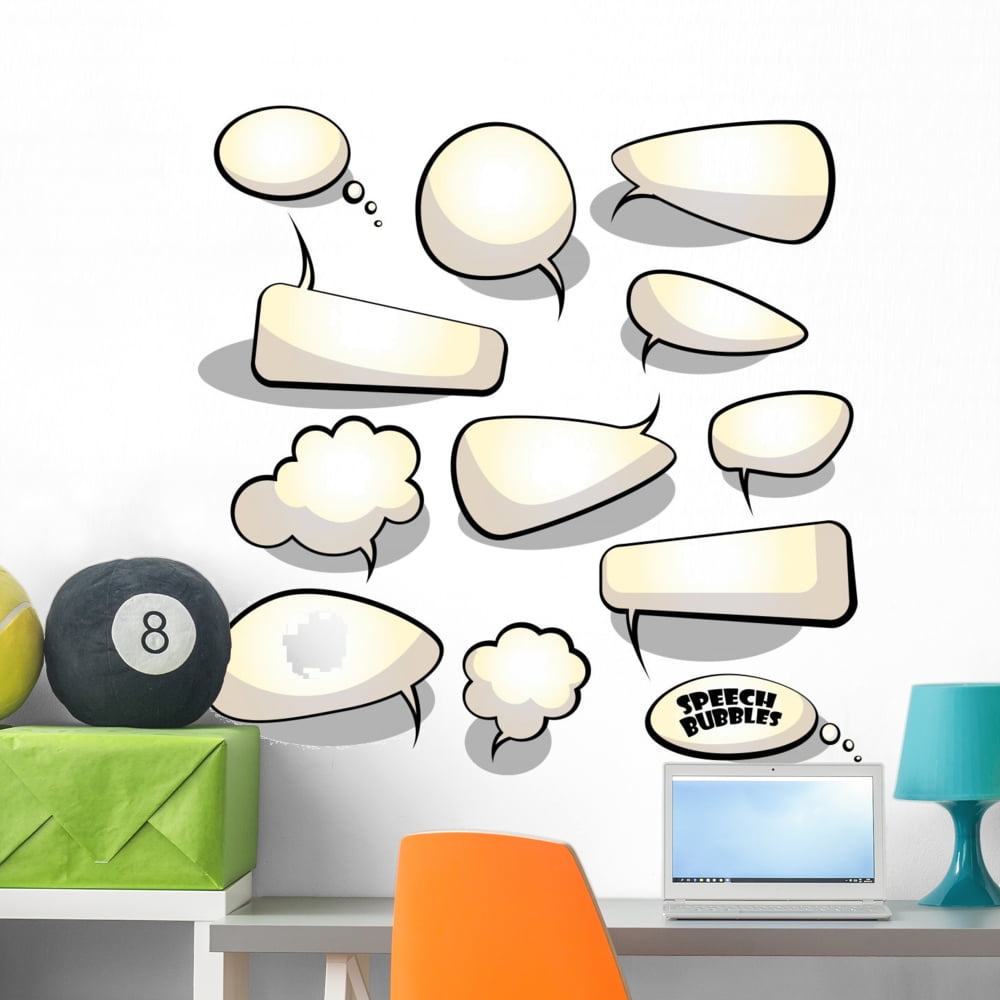 Speech and Thought Bubbles Wall Decal Mural by Wallmonkeys Peel and ...