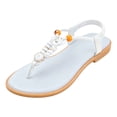 Womens Sandals Dressy Summer Stappy Thong Flip Flops Flat for Ladies ...