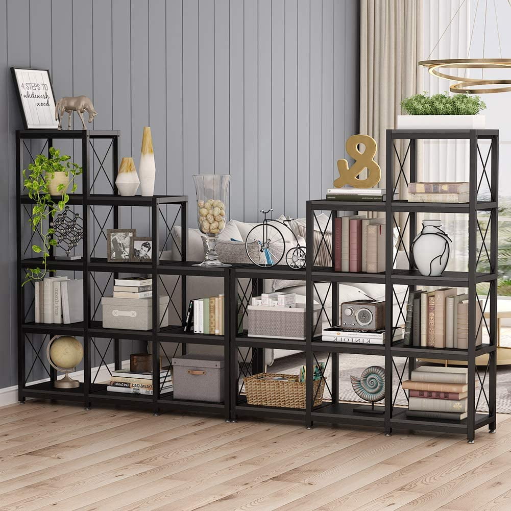 Buy 12 Shelves Bookshelf, Industrial Ladder Corner Bookshelf 9 Cubes ...