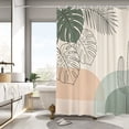 Boho Tropical Desert Line Art Shower Curtain, Water-Repellent Fabric ...