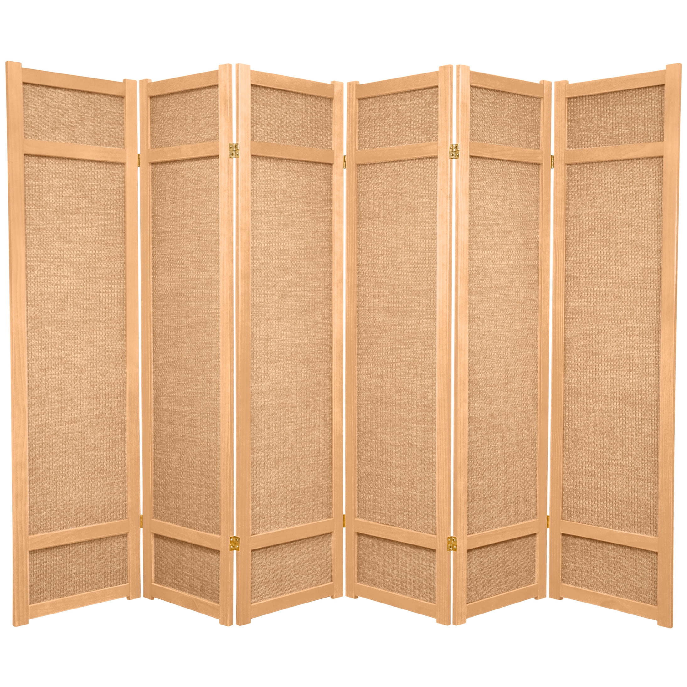 6 ft. Tall Jute Shoji Screen - 6 Panel - Natural - Walmart.com
