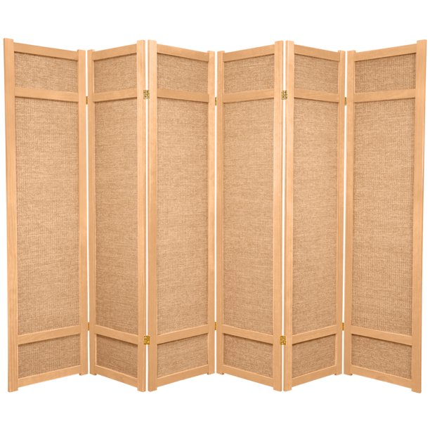 6 ft. Tall Jute Shoji Screen - 6 Panel - Natural - Walmart.com