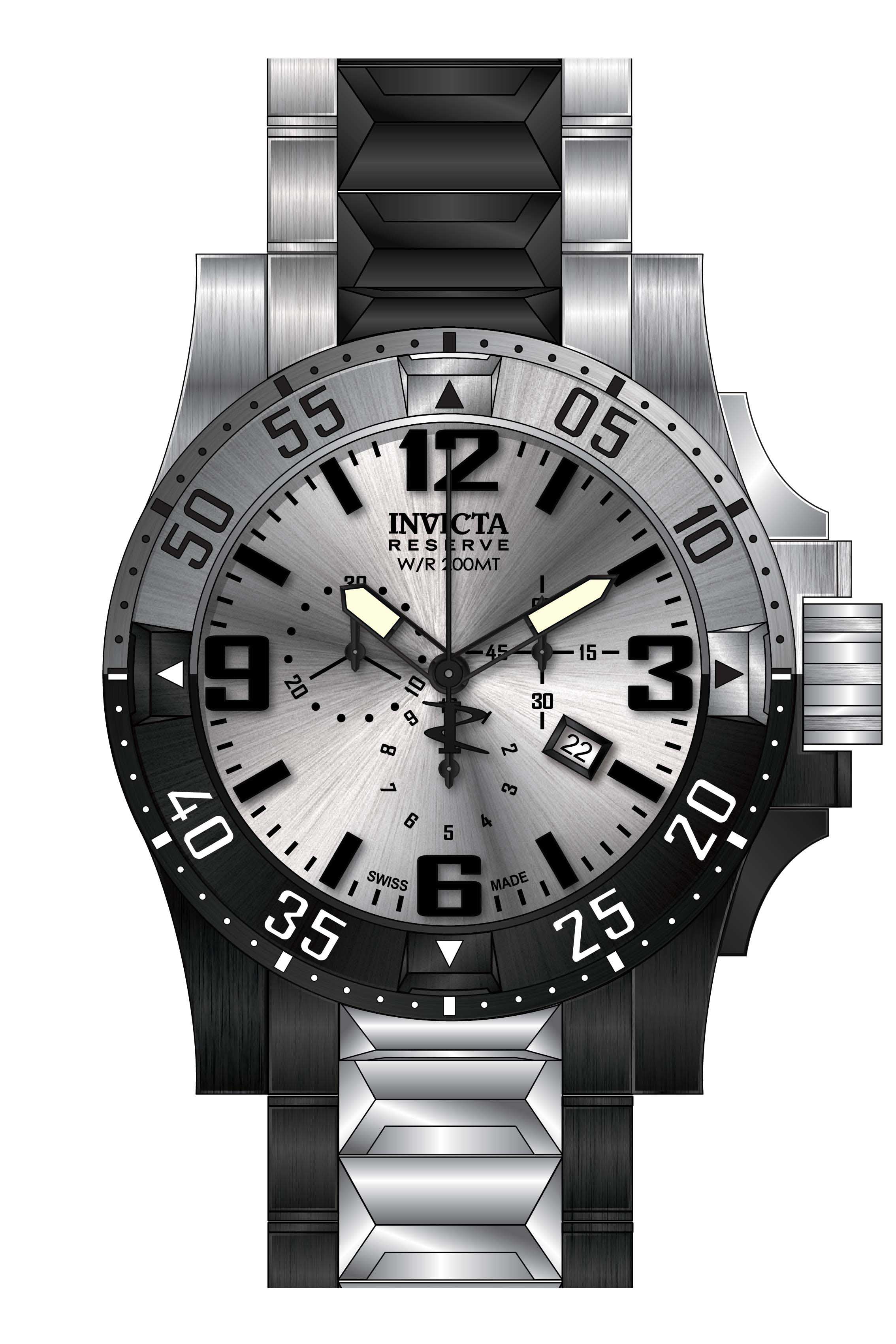 Invicta Men's 20142 Excursion Reserve Silver Dial Two Tone Steel ...