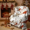 Christmas Cardinal Flannel Blanket - Soft Warm Polyester Throw with Red ...