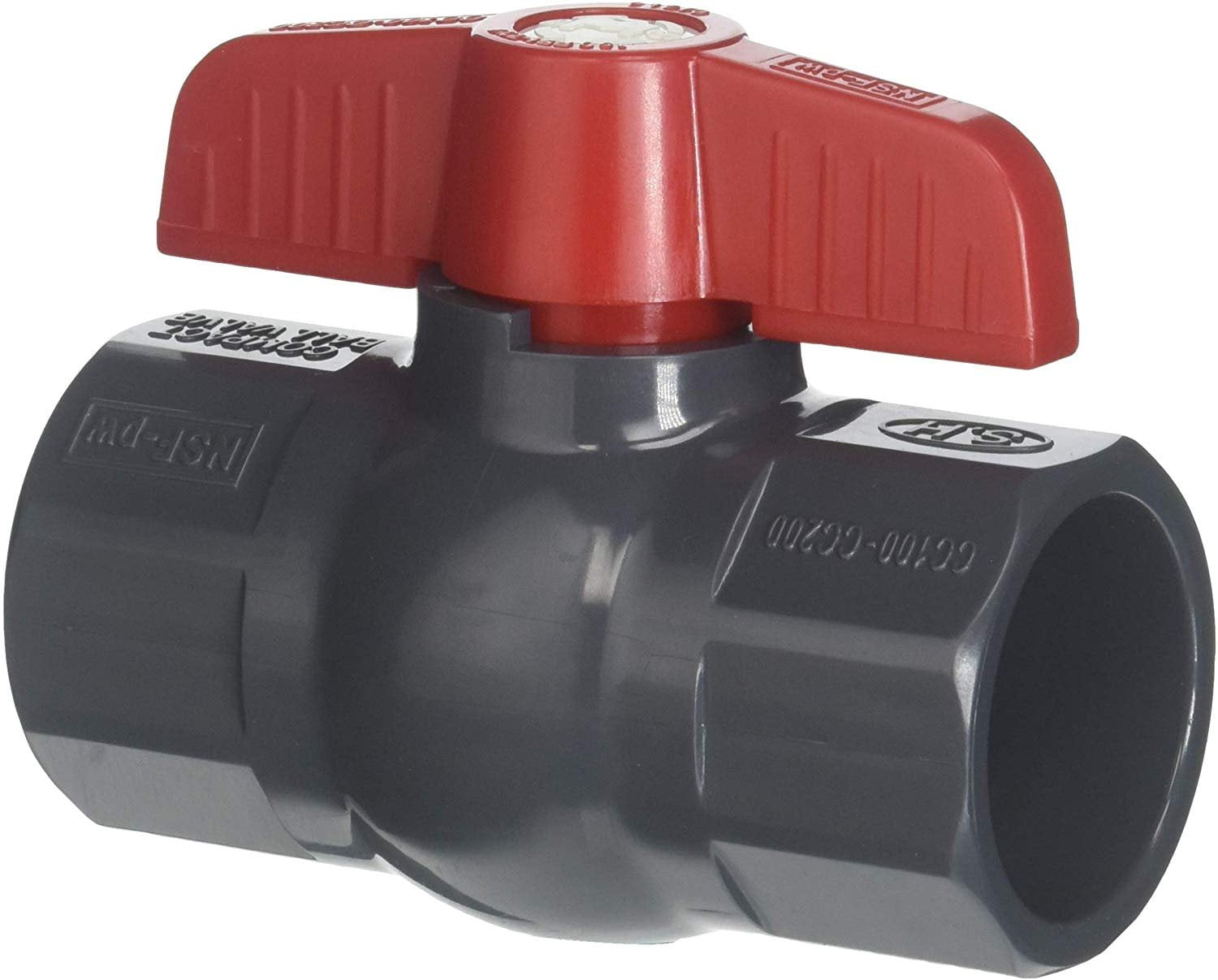 King Brothers 107-606 Pvc Schedule 80 Grey Ball Valve Solvent Weld ...