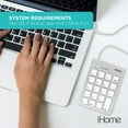 iHome Wired USB Numeric Keypad, Slim 20-Key Numpad for Laptops, Desktop ...