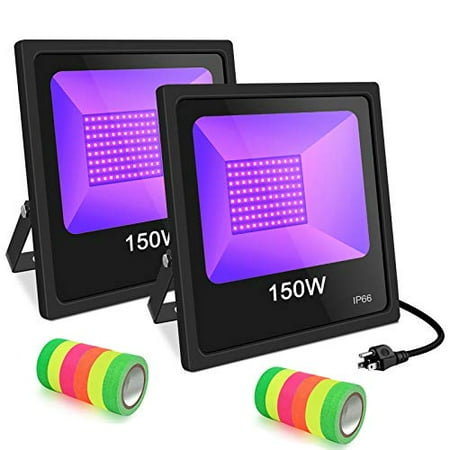 LED Black Light for Halloween Party, 2 Pack 150W UV LED Blacklight IP66 ...