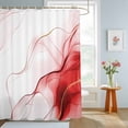 Bathroom Shower Curtain Modern Abstract Red Marble Waterproof Shower ...