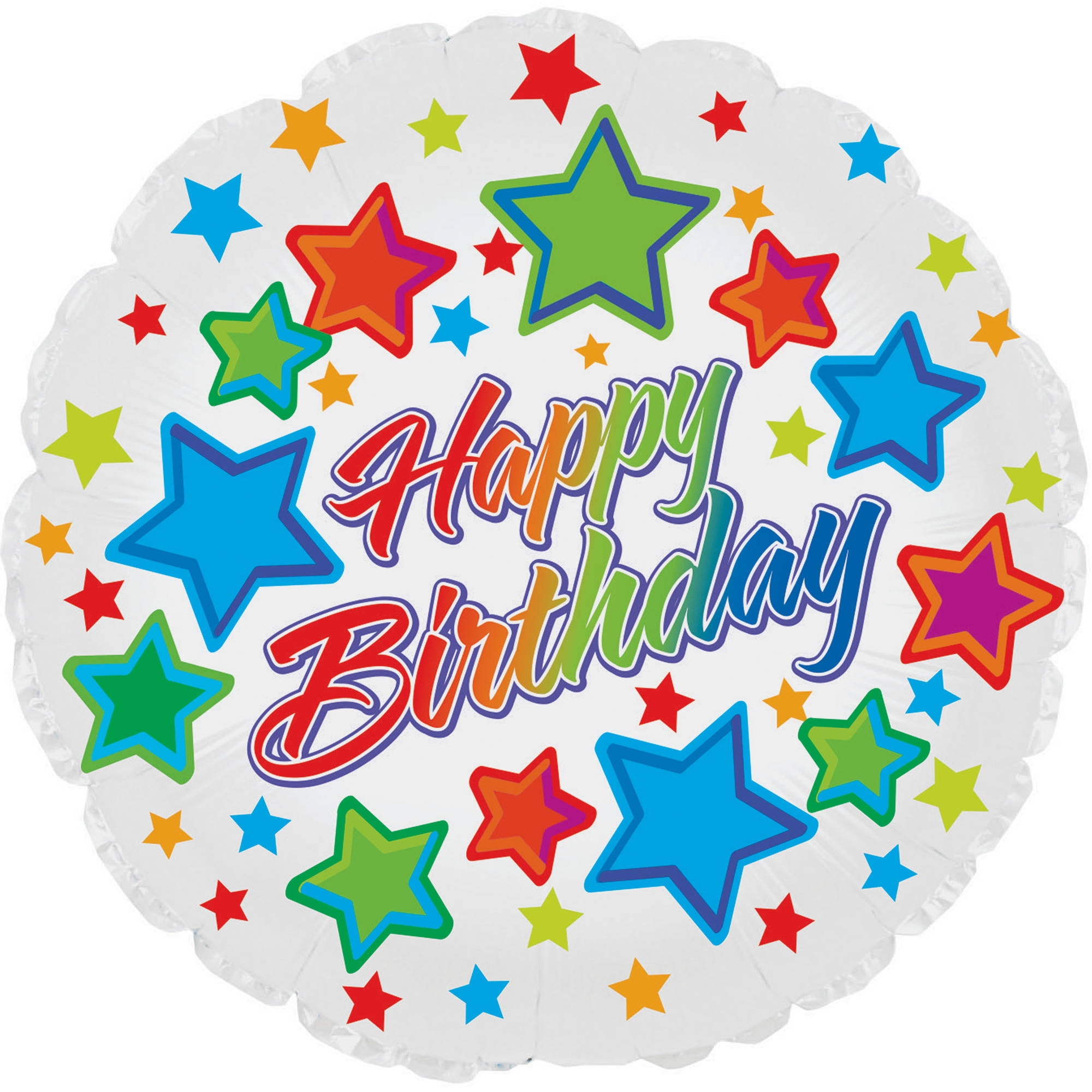 Happy Birthday Stars Mylar Balloon, each - Walmart.com