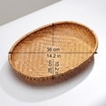 Bamboo Woven Oval Storage Tray, 14In Handmade Shallow Basket for Food ...