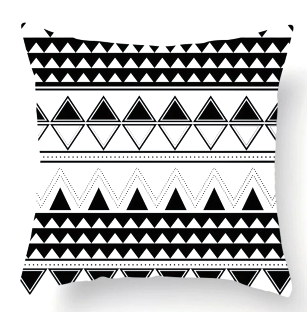 LINEL Black White Geometric Square Pillow Cover 18"x18" - Walmart.com