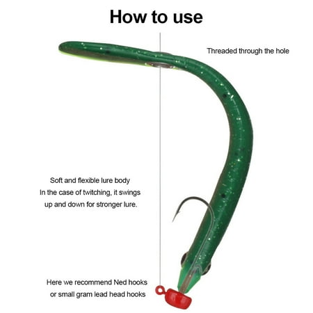 Pack of 10 Fake Fishing Elastic Carrying Struggling Lure Soft ...