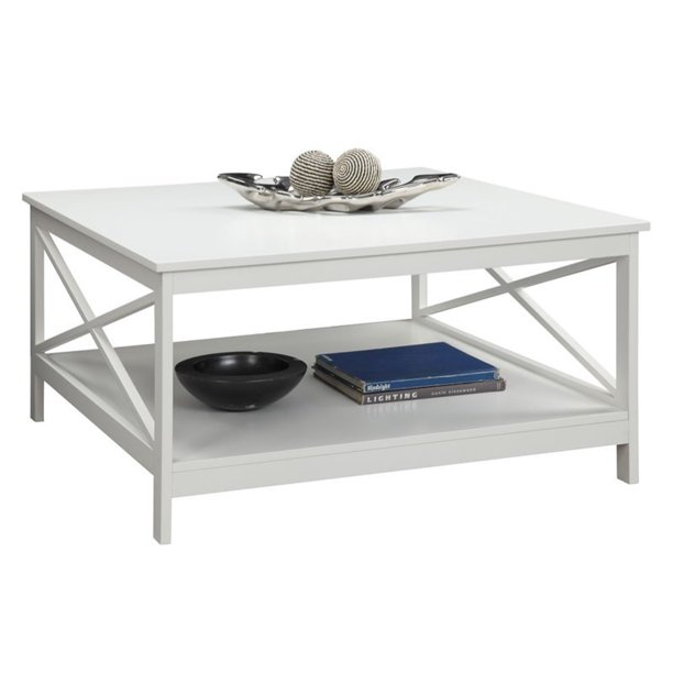Pemberly Row 36" Square Coffee Table in White - Walmart.com
