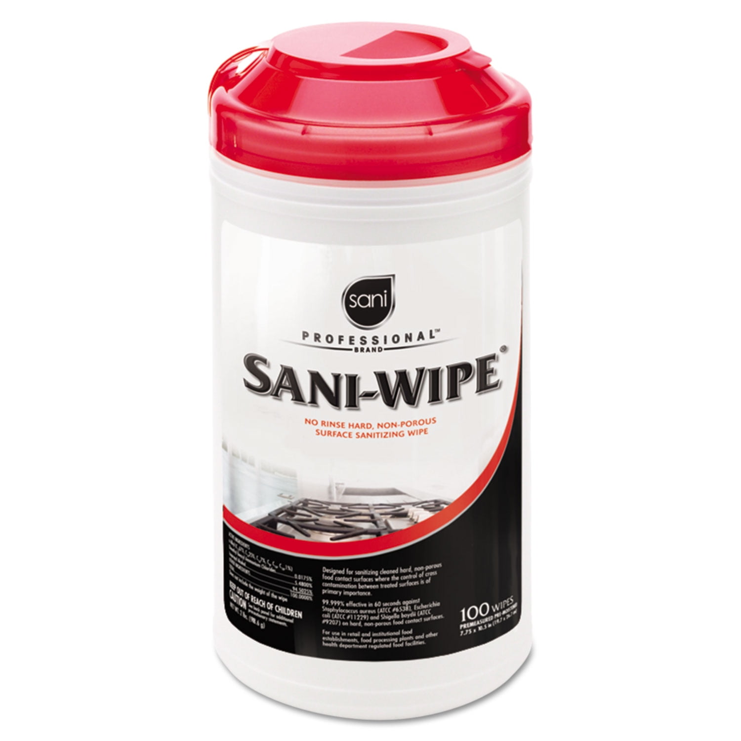 Sani-Wipe Sanitizing Wipes, 7 3/4" x 10 1/2", White, 100/Can, 6 Cans ...
