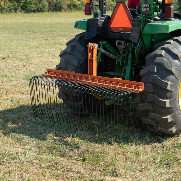 Titan Attachments 3 Point 6 FT Landscape Rake with Bolt-On Wheels for ...