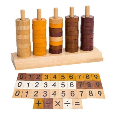 Wooden Digital Mathematics Blocks Sorting Montessori Intelligence ...