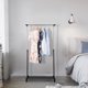 Ktaxon Adjustable Rolling Garment Rack Single Hanging Bar Clothes ...