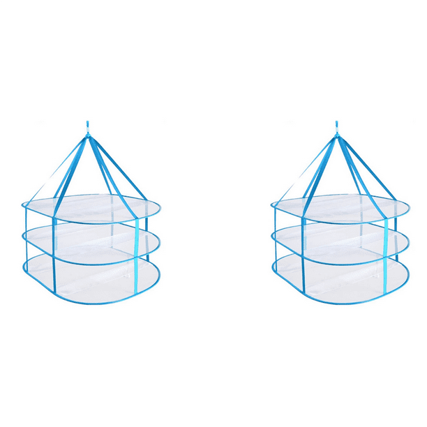 2X 3-Tier Portable Mesh Clothes Hanging Dryer, Foldable Sweater Drying ...