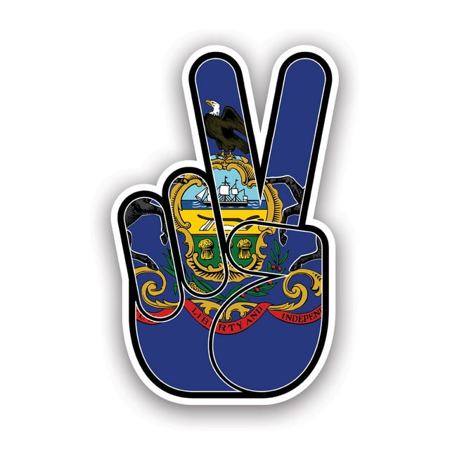 Pennsylvania State Shaped Peace Sign Sticker Decal Self Adhesive