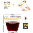 200PCS Gold Plastic Cups - 9Oz Heavy Duty Disposable Clear Plastic Cups ...