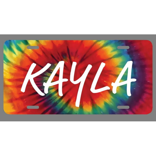 Kayla Name Tie Dye Style License Plate Tag Vanity Novelty Metal | UV ...