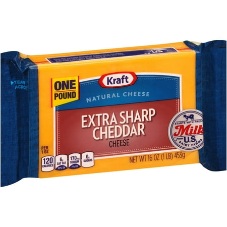 Kraft Extra Sharp Cheddar Cheese 16 oz. Brick - Walmart.com
