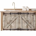 Barn Door Cabinet Curtains 28" W x 51" L Retro Countryside Farmhouse ...
