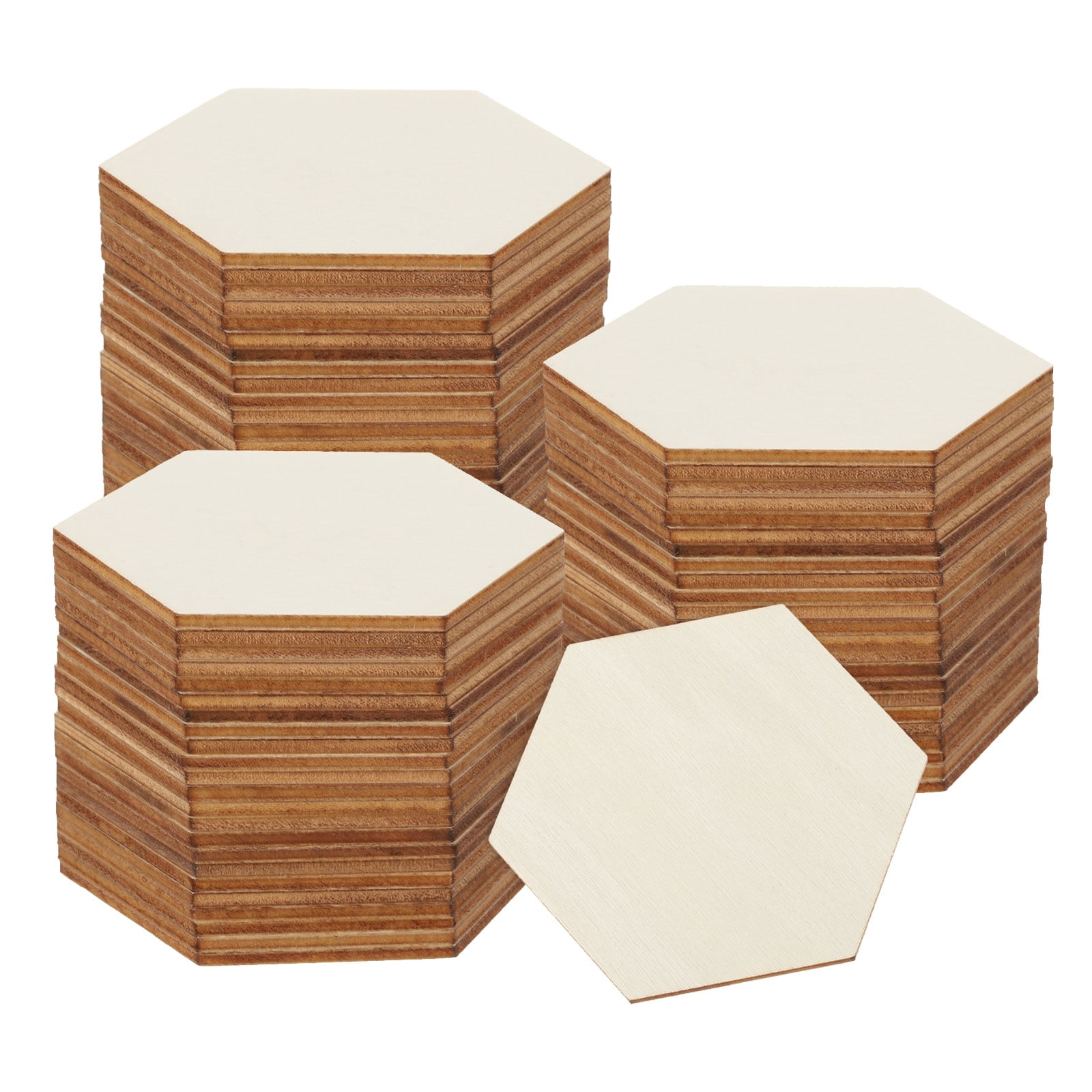 Click here for Uxcell 50pcs Unfinished Wooden Hexagon 3 X 0.1 Nat... prices