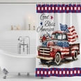 Shower Curtain,Vintage USA Flag Truck Waterproof Shower Curtain Set ...