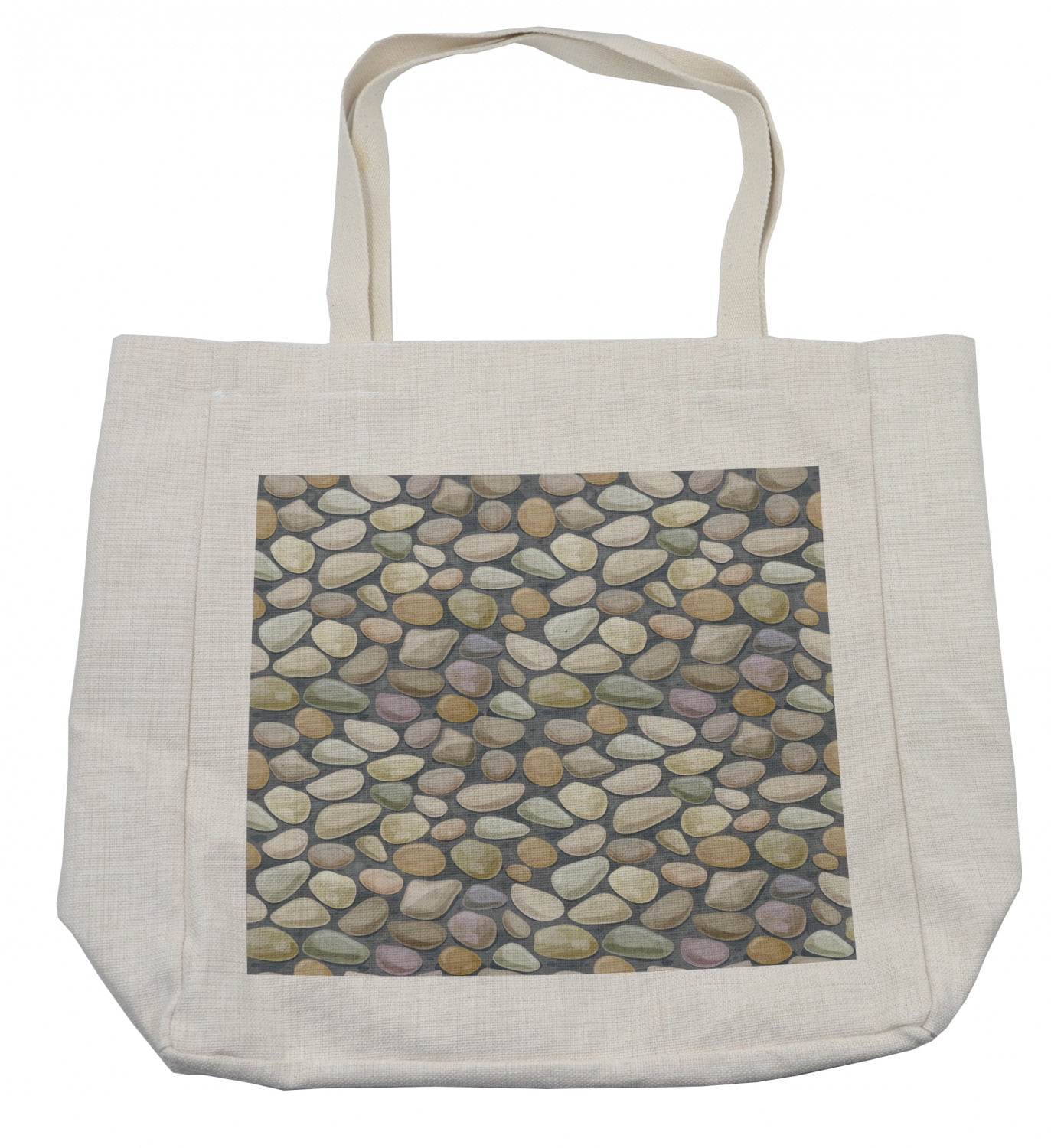 Cobblestone Shopping Bag, Pebble Stonewall Graphic Illustration Soft ...