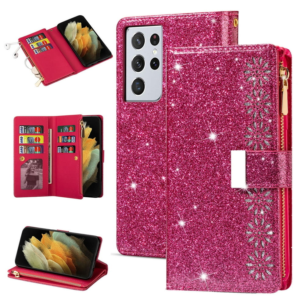 Dteck Galaxy S21 Ultra Wallet Case, Bling Sparkle Glitter PU Leather ... Dteck Galaxy S21 Ultra Wallet Case, Bling Sparkle Glitter PU Leather ...