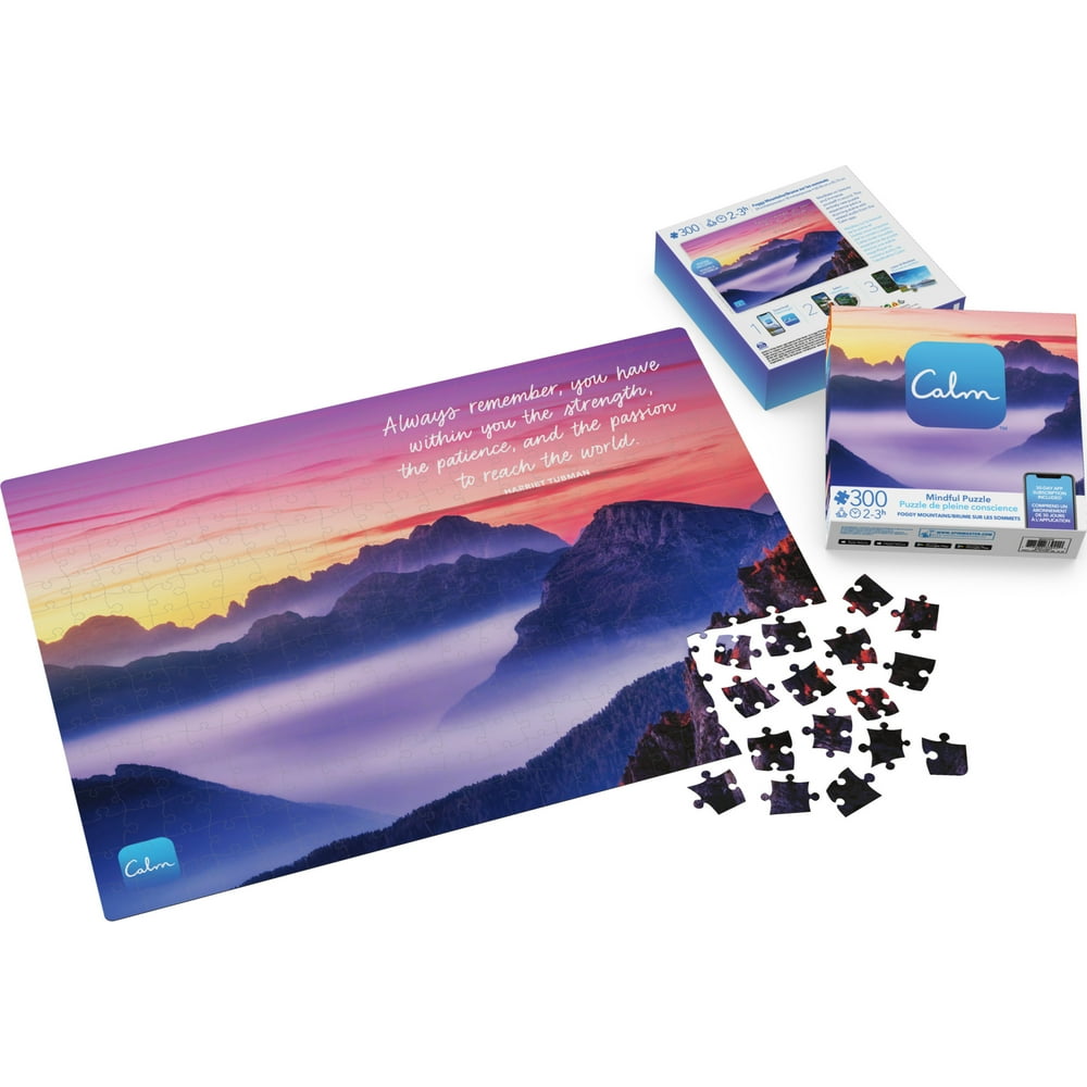 300-Piece Calm Jigsaw Puzzle for Stress Relief, Foggy Mountains ...