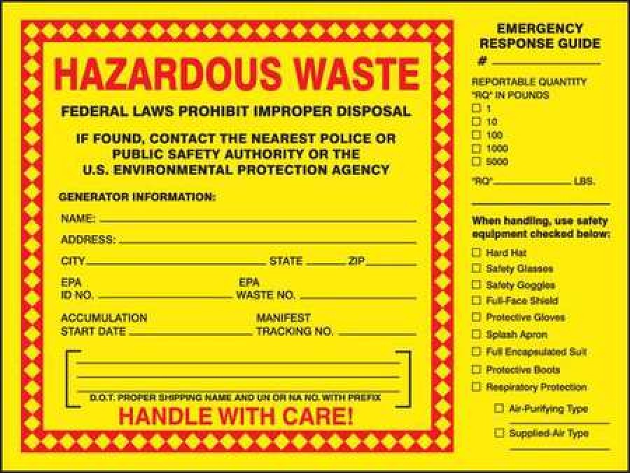 ACCUFORM MHZW27EVP Hazardous Waste Label,6 In. H,PK25 - Walmart.com ...