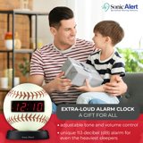Sonic Alert - Glow Baseball Alarm Clock, Digital Display Alarm Clock ...